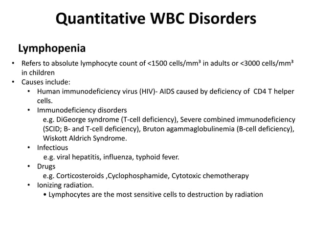 Benign White blood cell (WBC) Disorders | PPTX