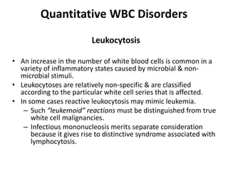 Benign White blood cell (WBC) Disorders | PPTX