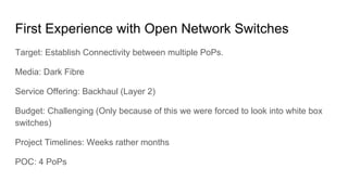 Whitebox Switches Deployment Experience | PDF