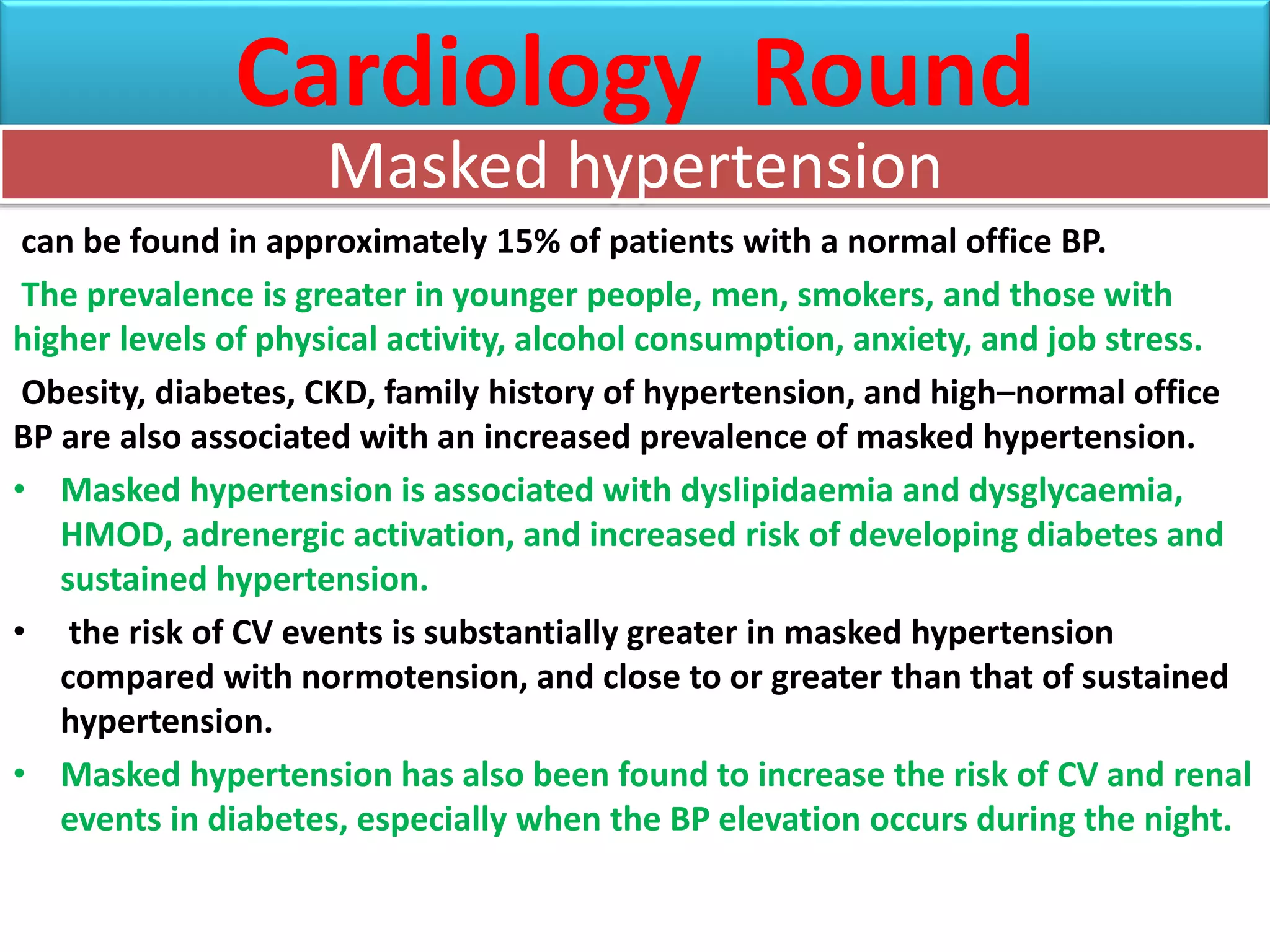 White Coat Hypertension and Masked Hypertension for post graduates | PPSX