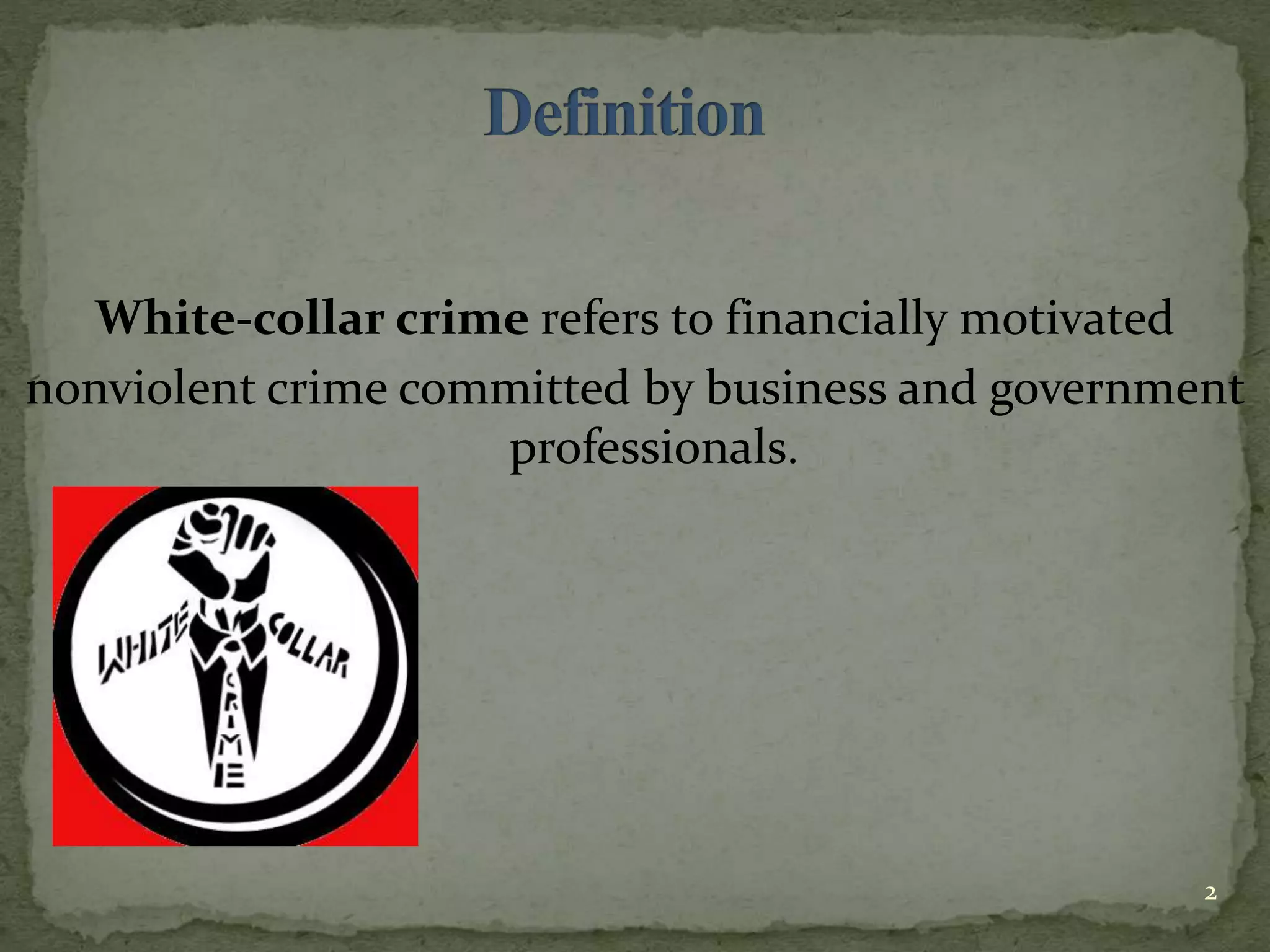 White collar crime | PPTX