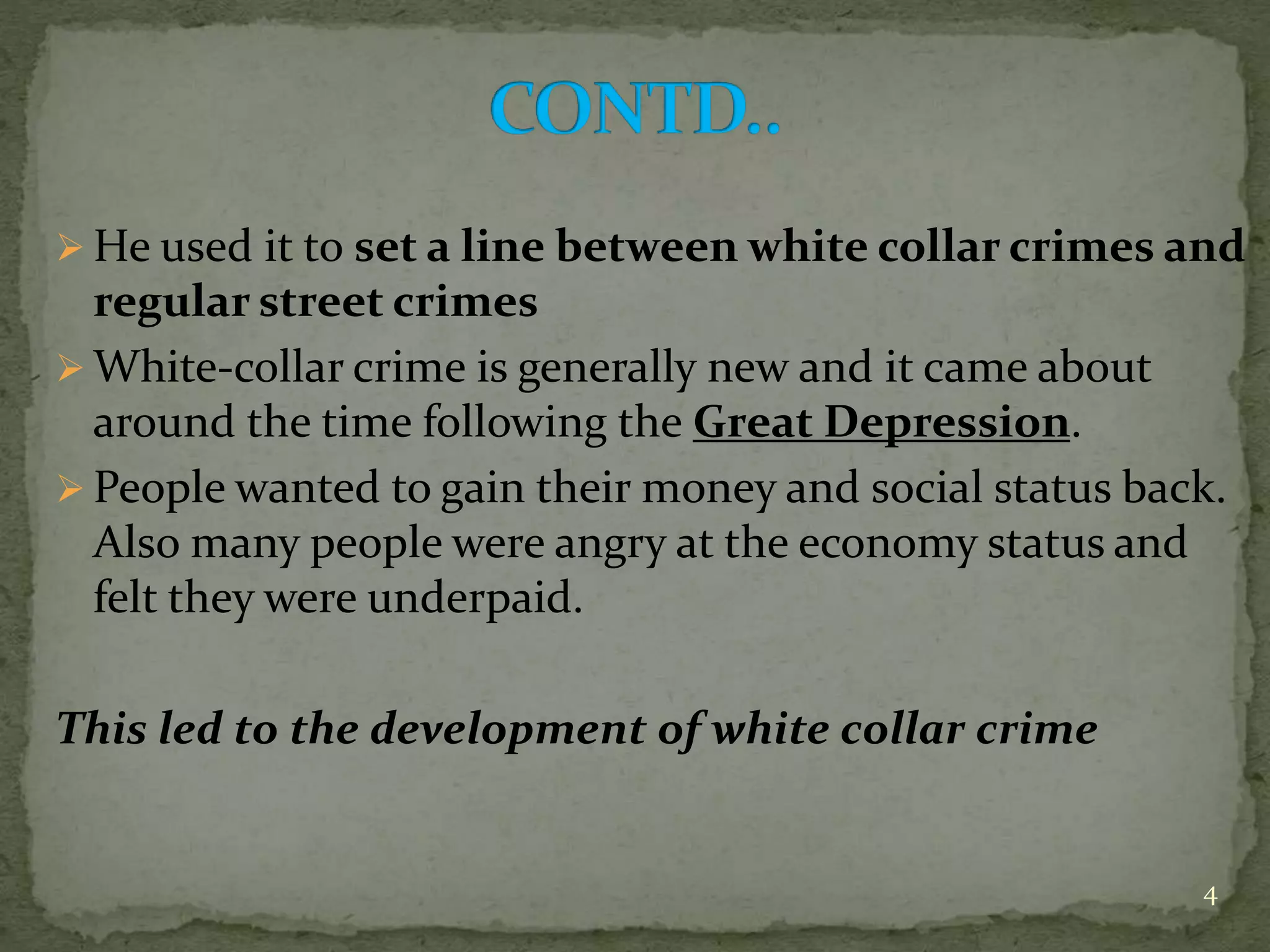 White collar crime | PPTX