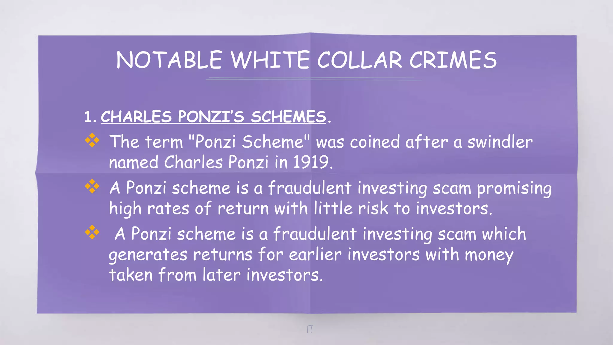 White Collar Crimes | PPTX