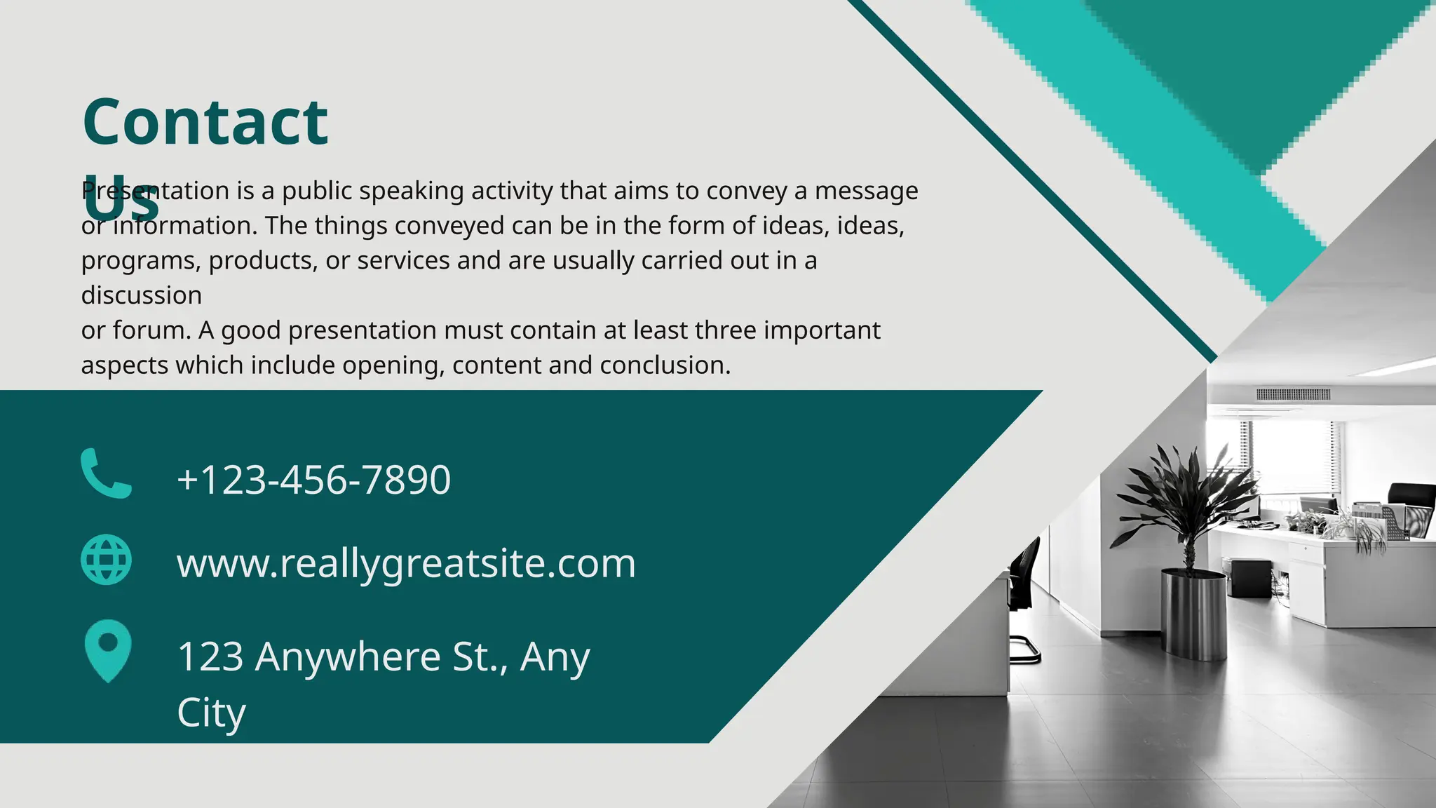 White Dark Teal And Teal Geometric Business Performance Report ...
