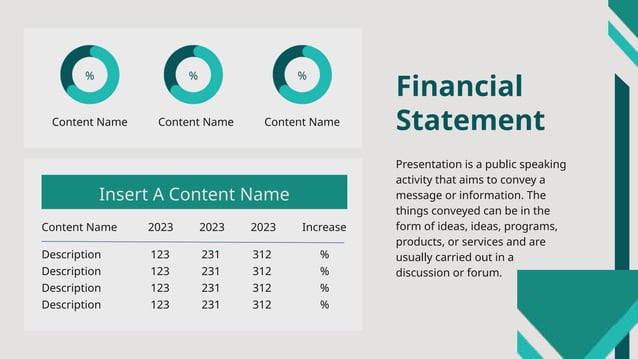 White Dark Teal And Teal Geometric Business Performance Report ...