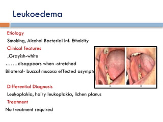 White diseases of the oral mucosa in oral medicine | PPTX