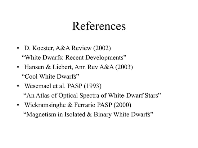 whitedwarfs in space science helps in classification and types of stars ...