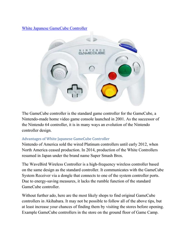 White gamecube controller | PDF | Home Entertainment Systems | Consumer ...