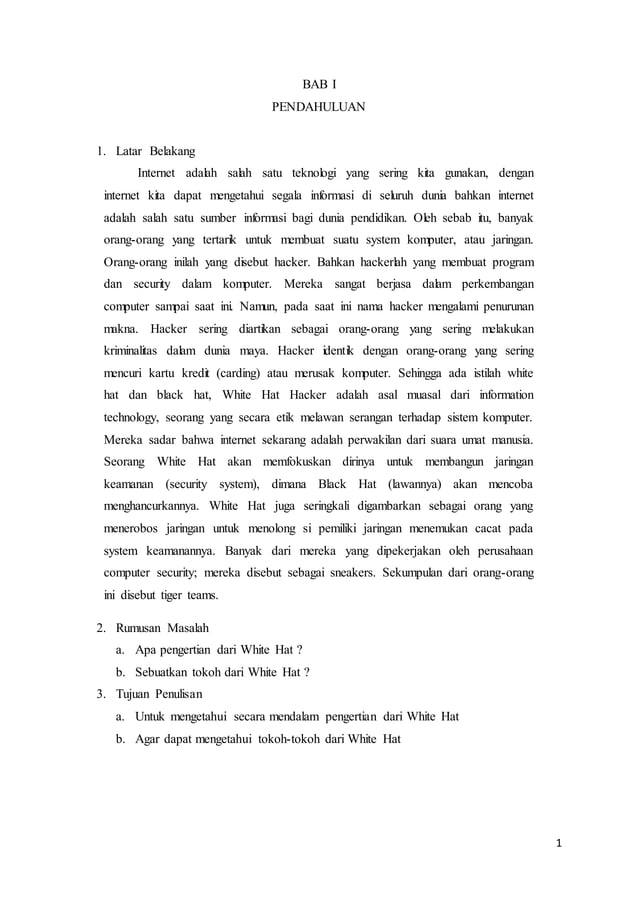 makalah White Hat Hackers | DOCX