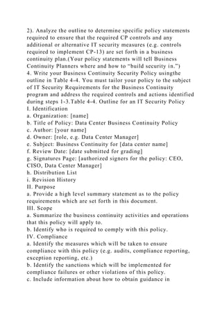 (White House IT Security Staff BCP Policy) ([CSIA 4.docx