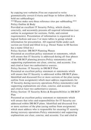 (White House IT Security Staff BCP Policy) ([CSIA 4.docx