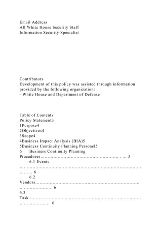 (White House IT Security Staff BCP Policy) ([CSIA 4.docx