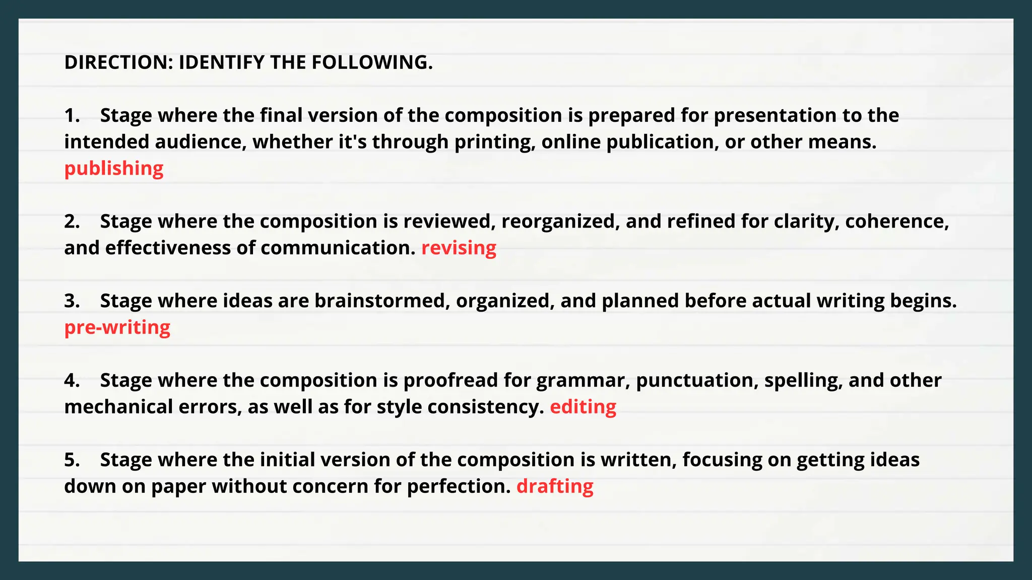 mechanics of composition writing grade 6 english | PPTX