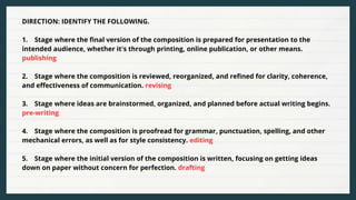 mechanics of composition writing grade 6 english | PPTX