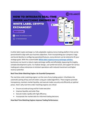 Building High-Performance White Label Crypto Exchanges: Real-Time ...