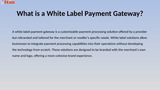 White Label Payment Gateway vs. Traditional Payment Gateway Key ...