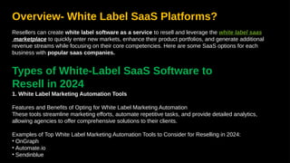 9 Best White Label SaaS Platforms To Resell in 2024 | OnGraph | PPT