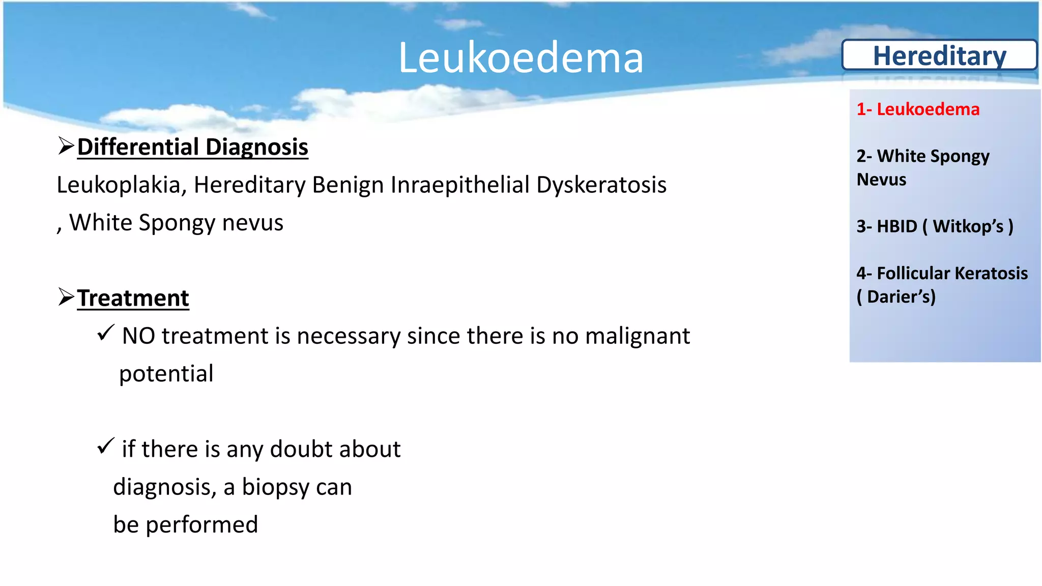 White Lesions of Oral Cavity - M. Abdelhamid | PPTX | Ear, Nose and ...