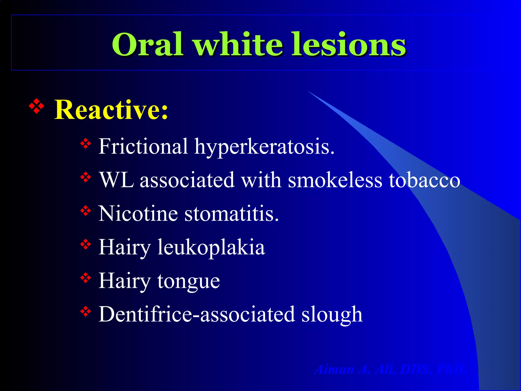 Oral White lesions | PPT