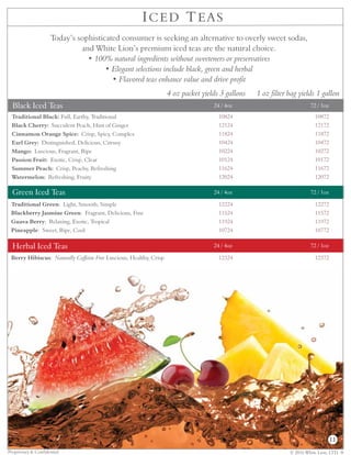 White Lion Tea Foodservice Catalog | PDF