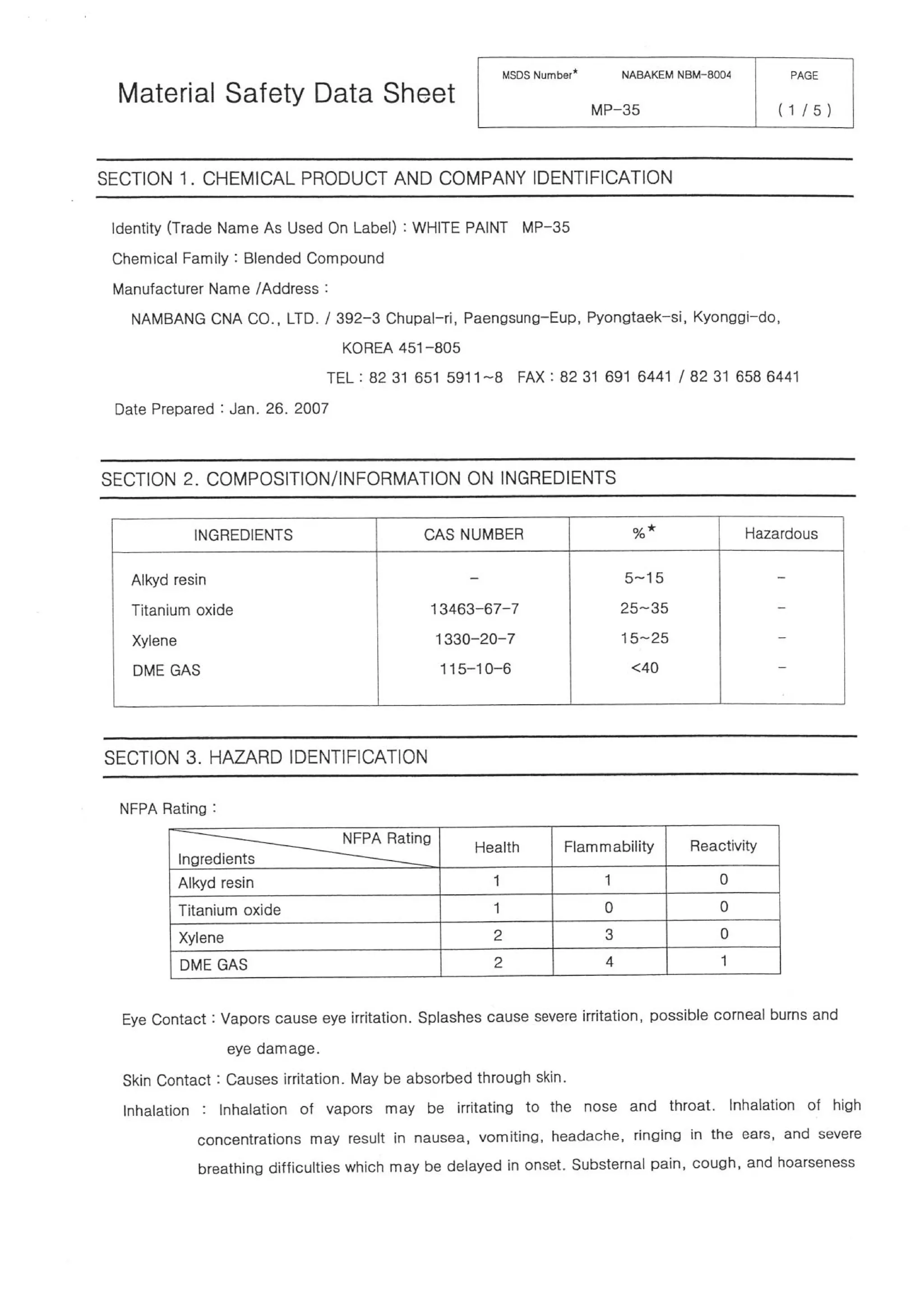 White paint mp-35 | PDF