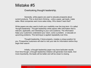 Top Mistakes in Writing a White Paper | PPT