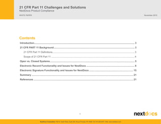 21 CFR Part 11 Challenges and Solutions - White Paper | PDF