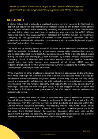 African Resources Coin White Paper | PDF
