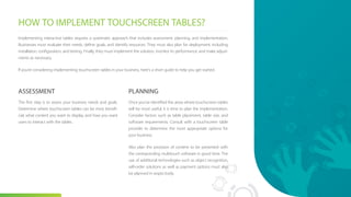 Whitepaper: 5 Reasons to Use Touch Screen Tables | PDF