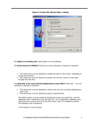 White paper a complete guide to oracle bi discoverer end user layer | PDF