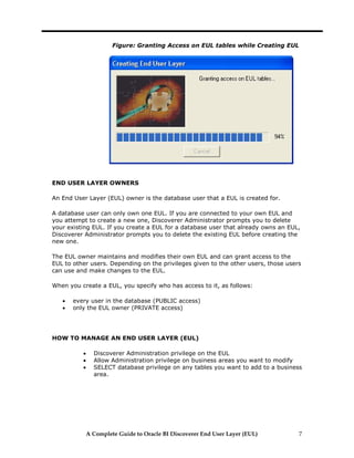 White paper a complete guide to oracle bi discoverer end user layer | PDF