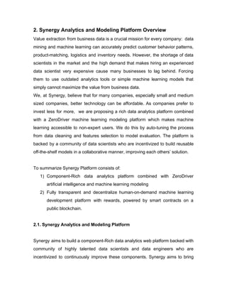 Synergy Platform Whitepaper alpha | PDF | Databases | Computer Software and Applications