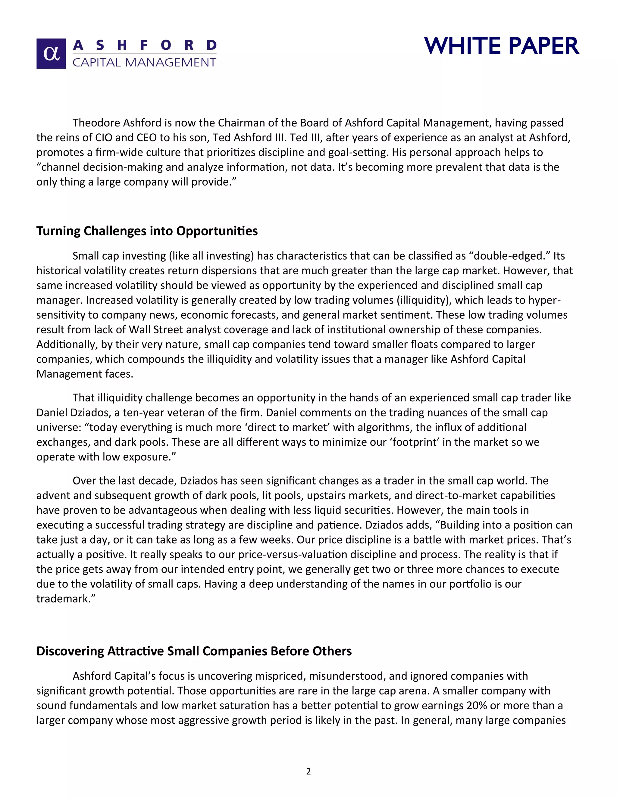 White paper ashford capital - capturing the small cap effect (2) | PDF
