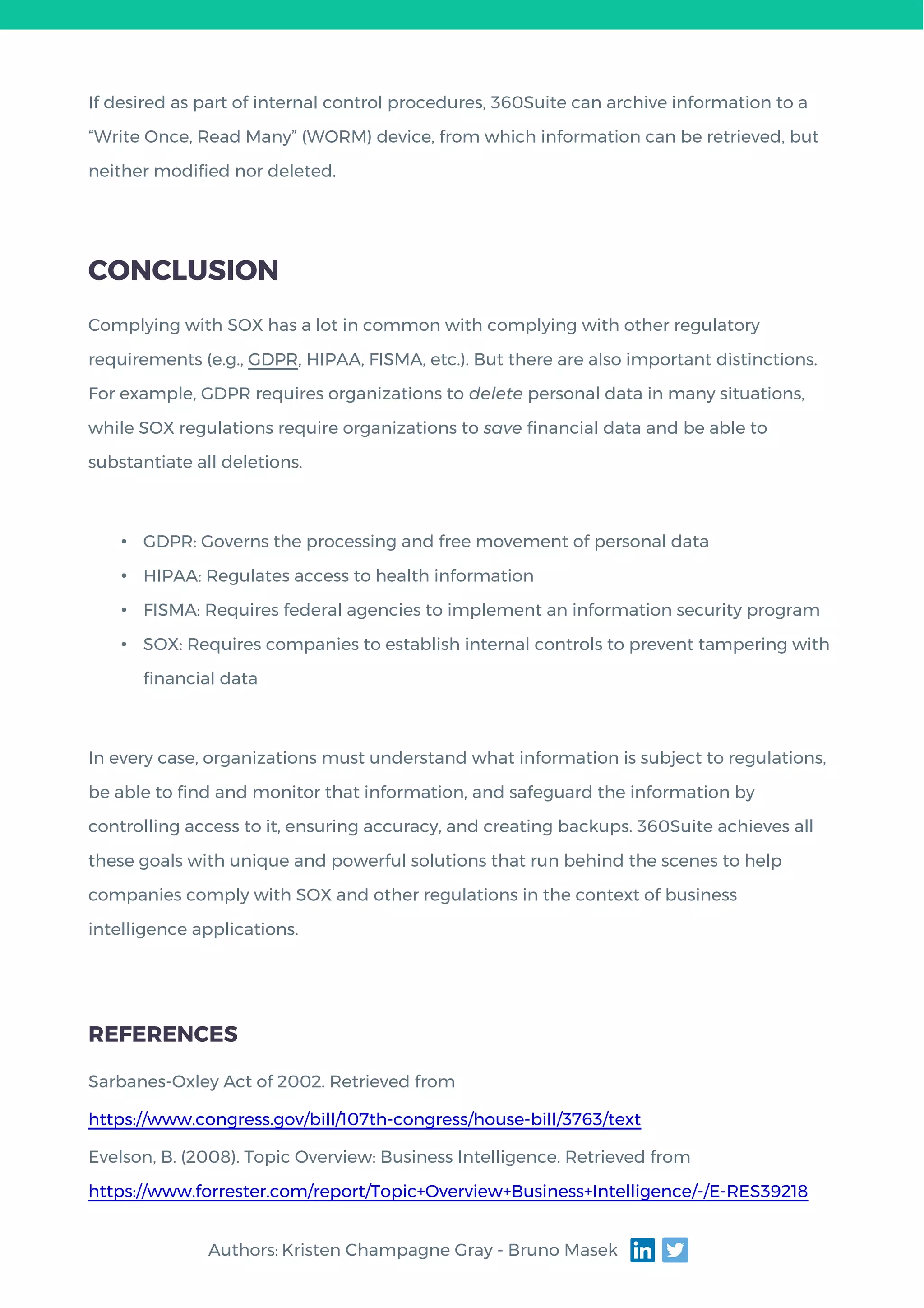 Sox regulation and Analytics | PDF