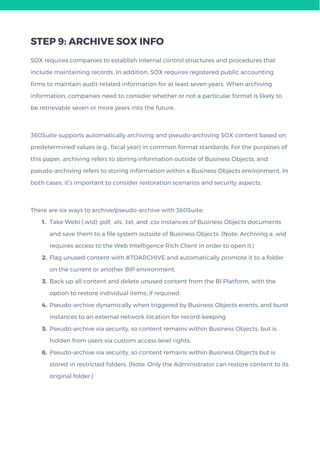 Sox regulation and Analytics | PDF