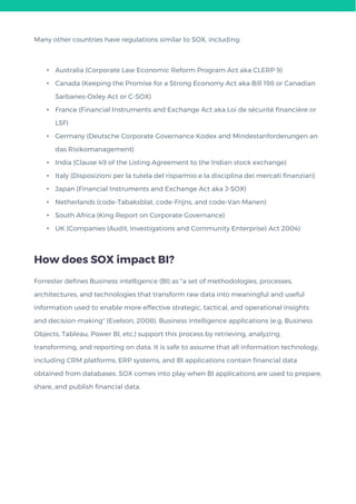 Sox regulation and Analytics | PDF