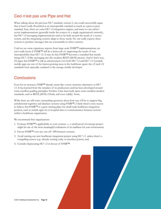 The HL7 Games: Catching FHIR - Healthcare Standards after v3 | PDF