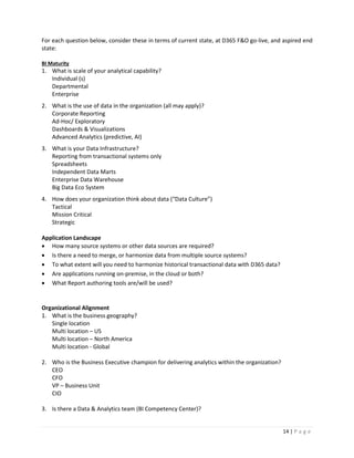 D365 F&O - Data and Analytics White Paper | PDF
