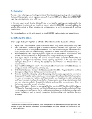 D365 F&O - Data and Analytics White Paper | PDF