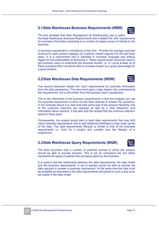 White Paper - Data Warehouse Documentation Roadmap | PDF