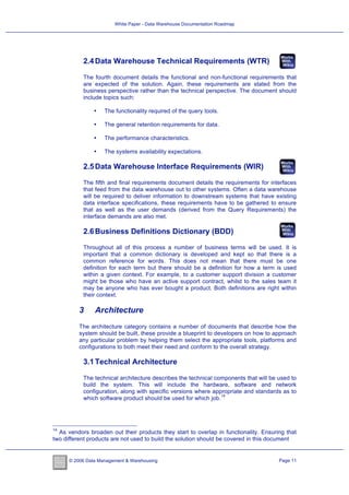 White Paper - Data Warehouse Documentation Roadmap | PDF