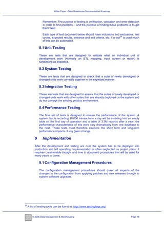 White Paper - Data Warehouse Documentation Roadmap | PDF