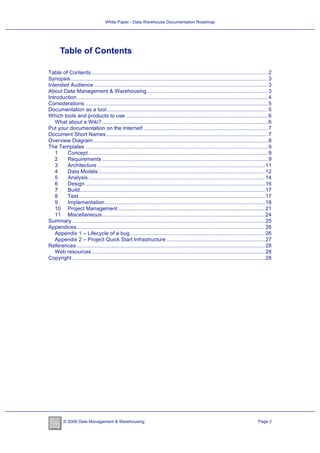 White Paper - Data Warehouse Documentation Roadmap | PDF