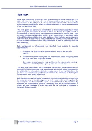 White Paper - Data Warehouse Documentation Roadmap | PDF