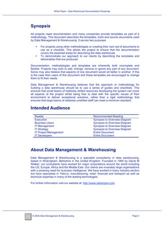 White Paper - Data Warehouse Documentation Roadmap | PDF