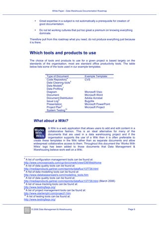 White Paper - Data Warehouse Documentation Roadmap | PDF
