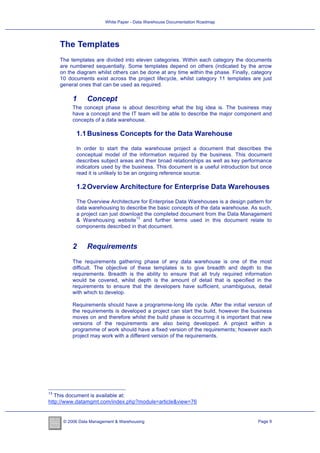 White Paper - Data Warehouse Documentation Roadmap | PDF