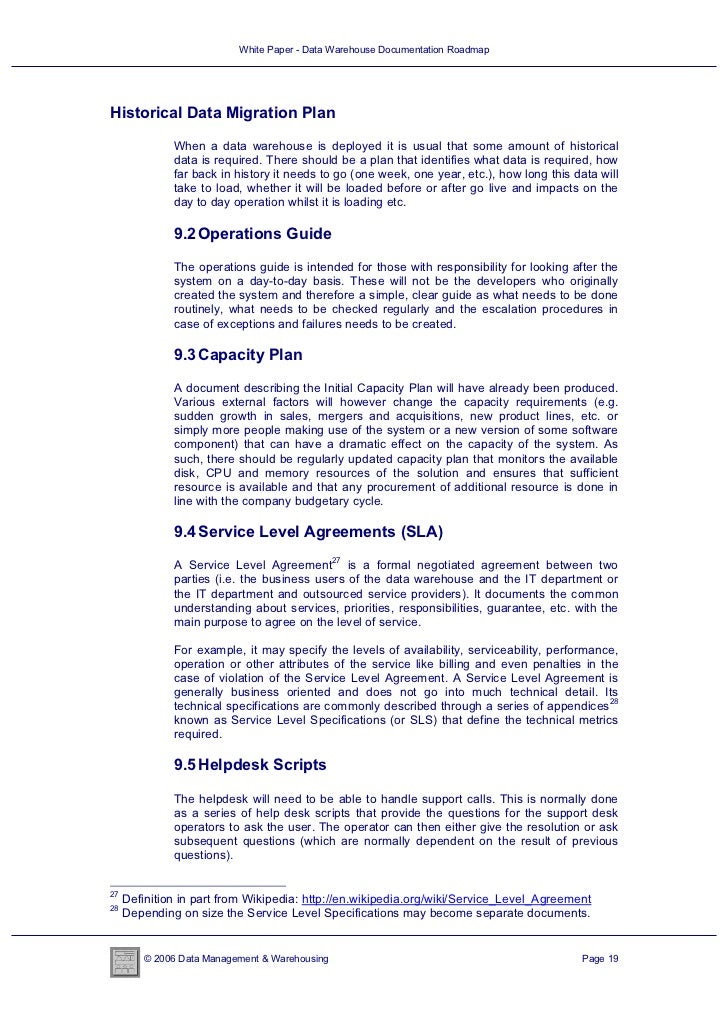 White Paper - Data Warehouse Documentation Roadmap White Paper - Data Warehouse Documentation Roadmap