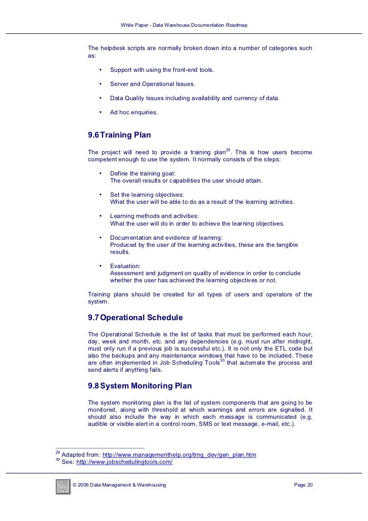 White Paper - Data Warehouse Documentation Roadmap White Paper - Data Warehouse Documentation Roadmap