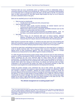 White Paper - Data Warehouse Project Management | PDF